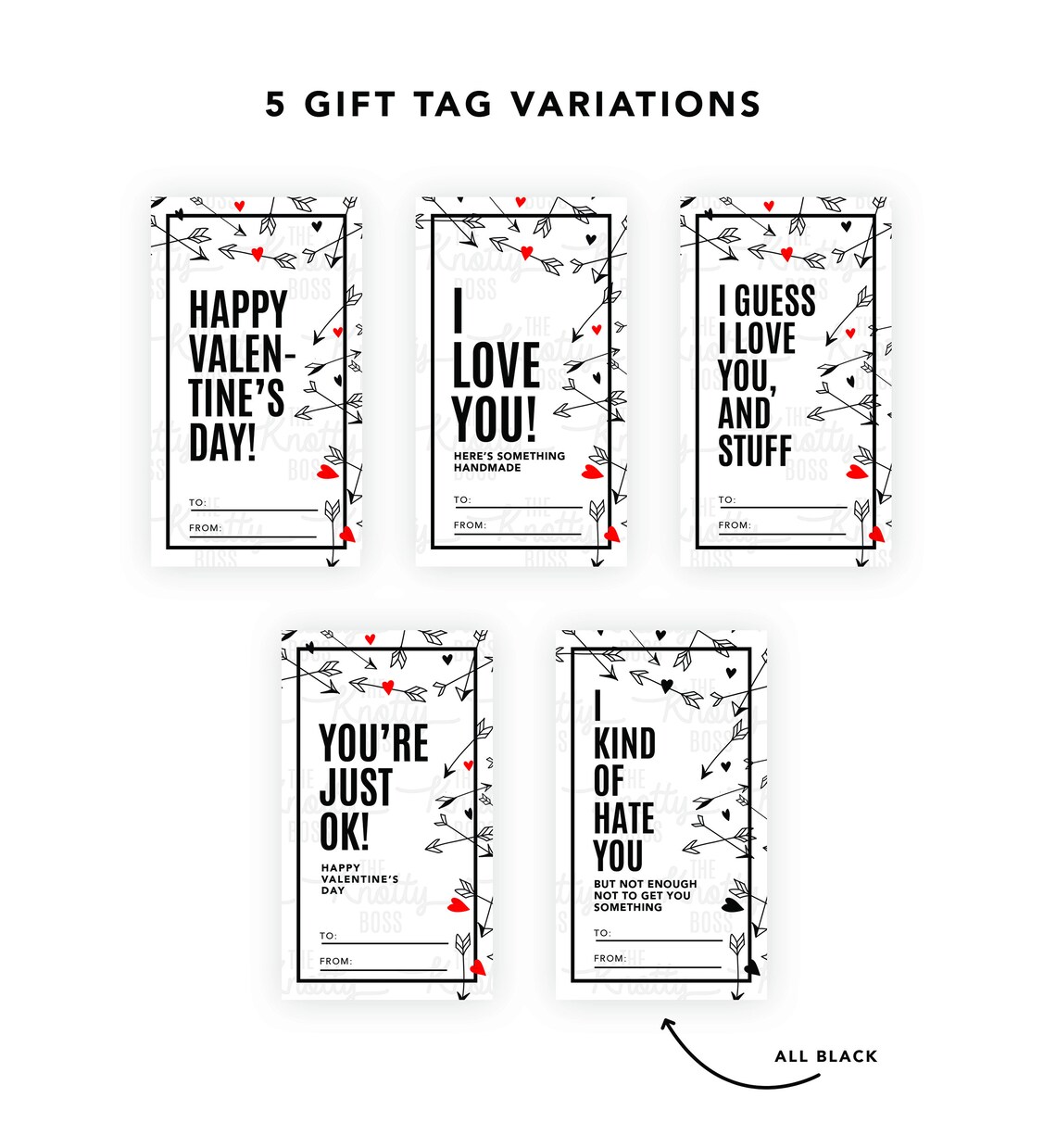 PRINTABLE BUNDLE 3pc Valentine's Day Cards Gift Tags - Etsy