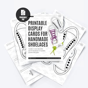 PRINTABLE Shoelace Display Cards: Packaging for Handmade Sneaker Laces ...