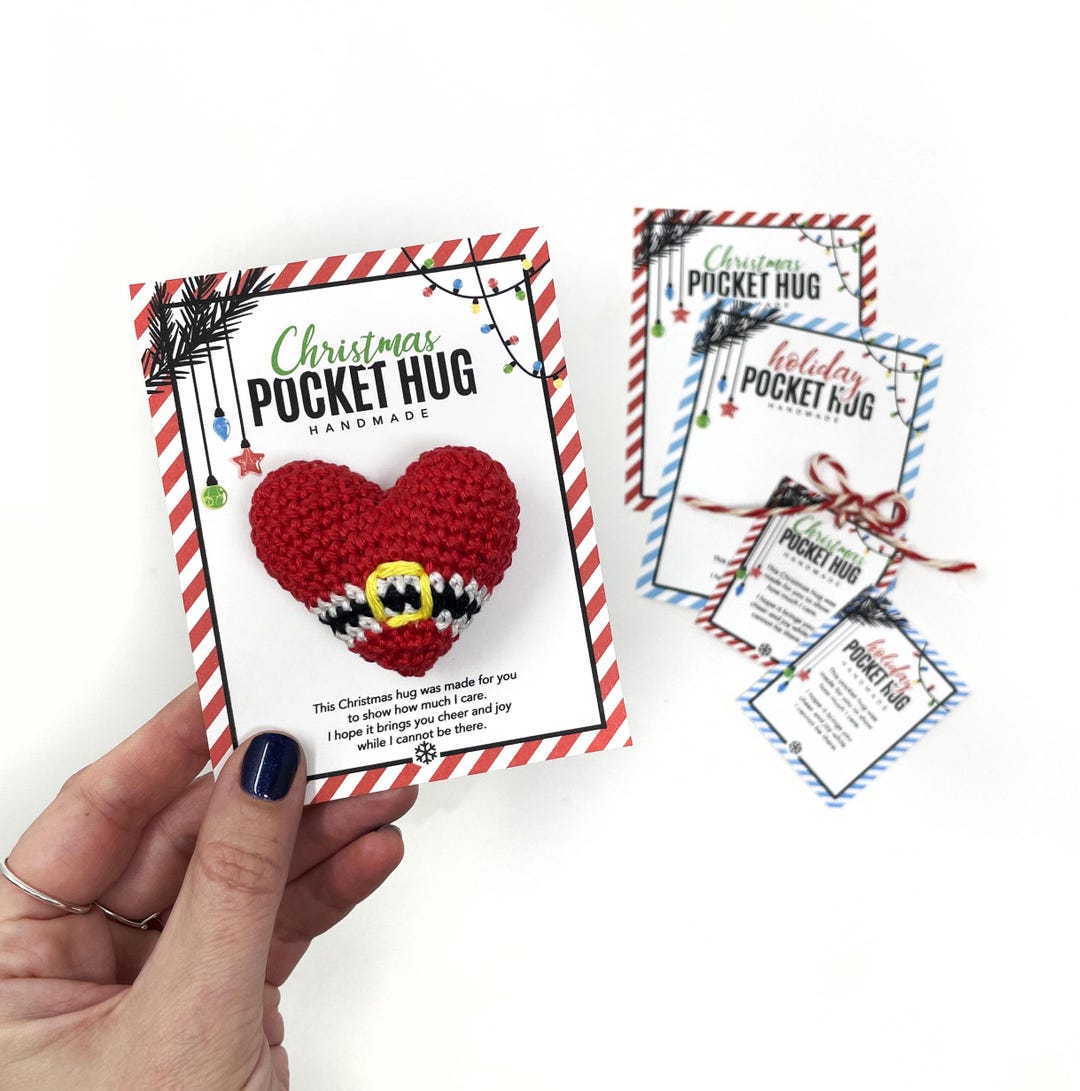 PRINTABLE Christmas Pocket Hug Cards & Tags - Digital PDF - DIY Labels ...