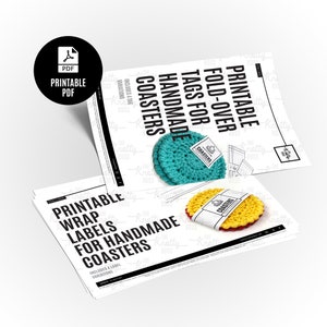 PRINTABLE Coaster Tags + Wrap Labels - Downloadable PDF. DIY Product ...