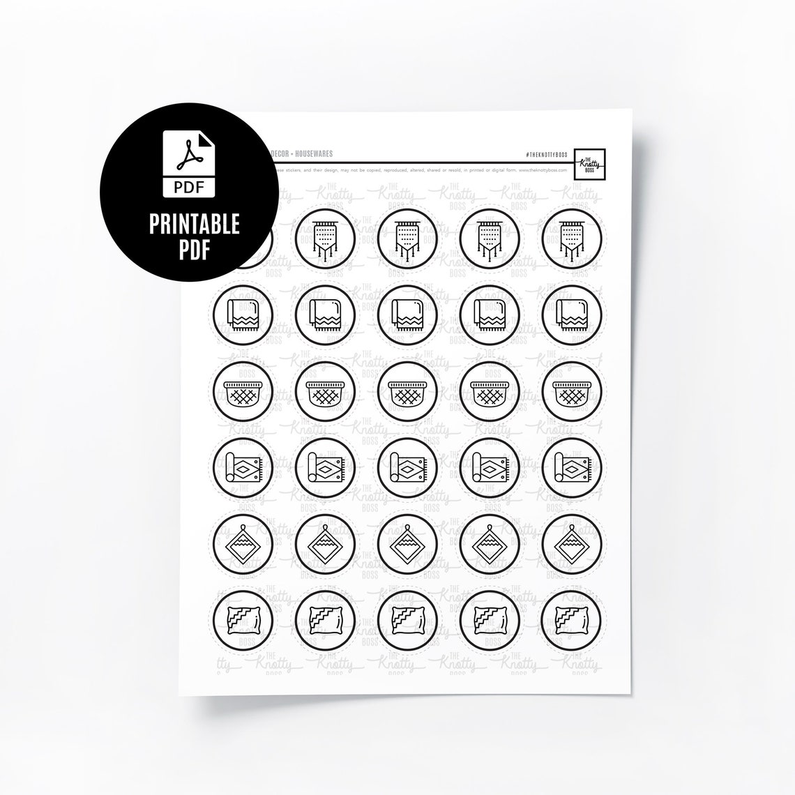 PRINTABLE Sticker Bundle PDF Template - 36 Sticker Designs- Maker Tools ...