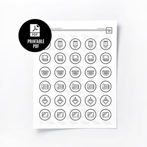 PRINTABLE Sticker Bundle PDF Template - 36 Sticker Designs- Maker Tools ...