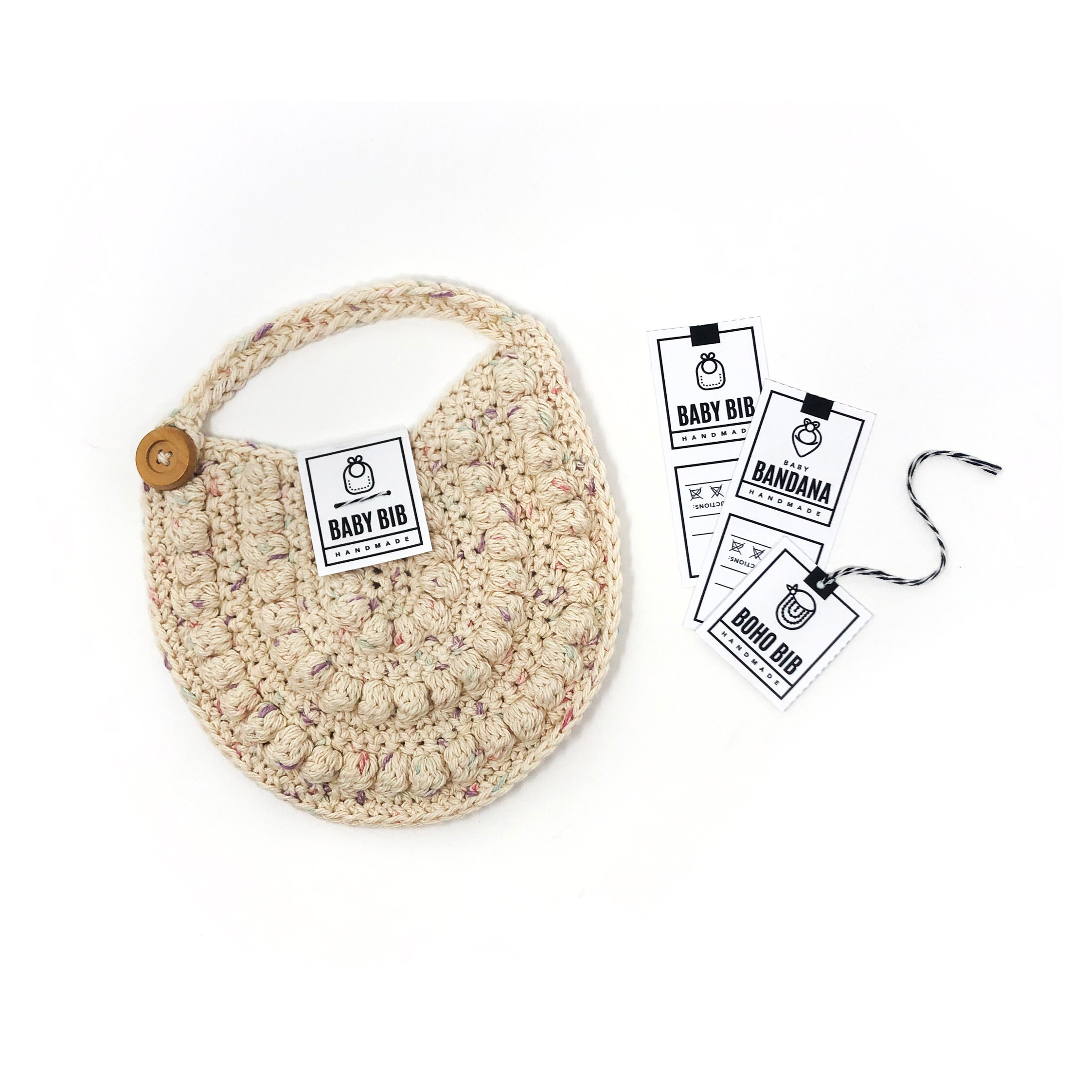 PRINTABLE Baby Bib Bandana Tags - Downloadable PDF - Two Tag styles - 6 ...