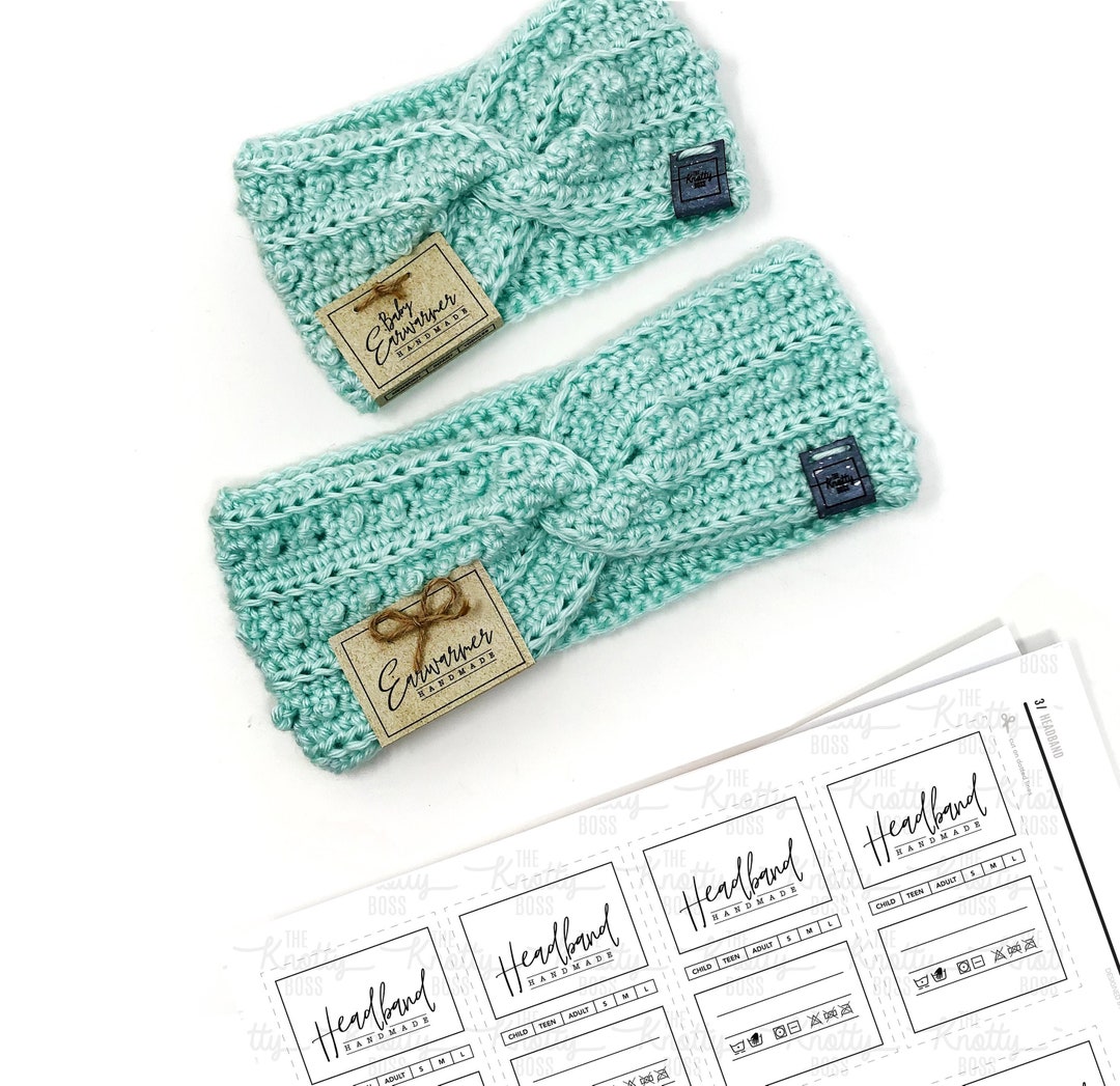 PRINTABLE Earwarmer + Headband Tags - Downloadable PDF - Simple Style ...