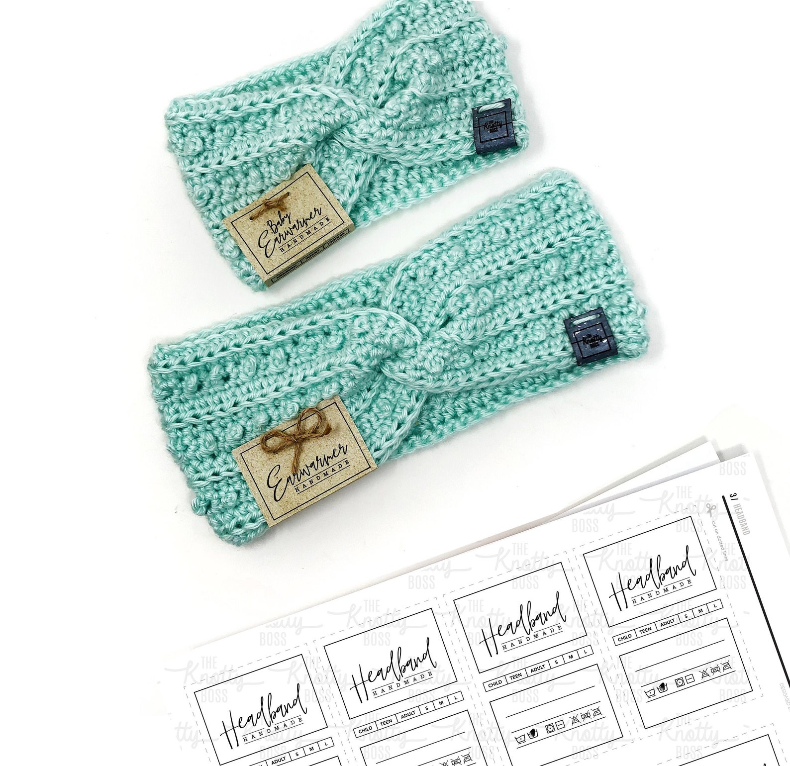 PRINTABLE Earwarmer Headband Tags (simple Style) - Craft Fair Packaging ...