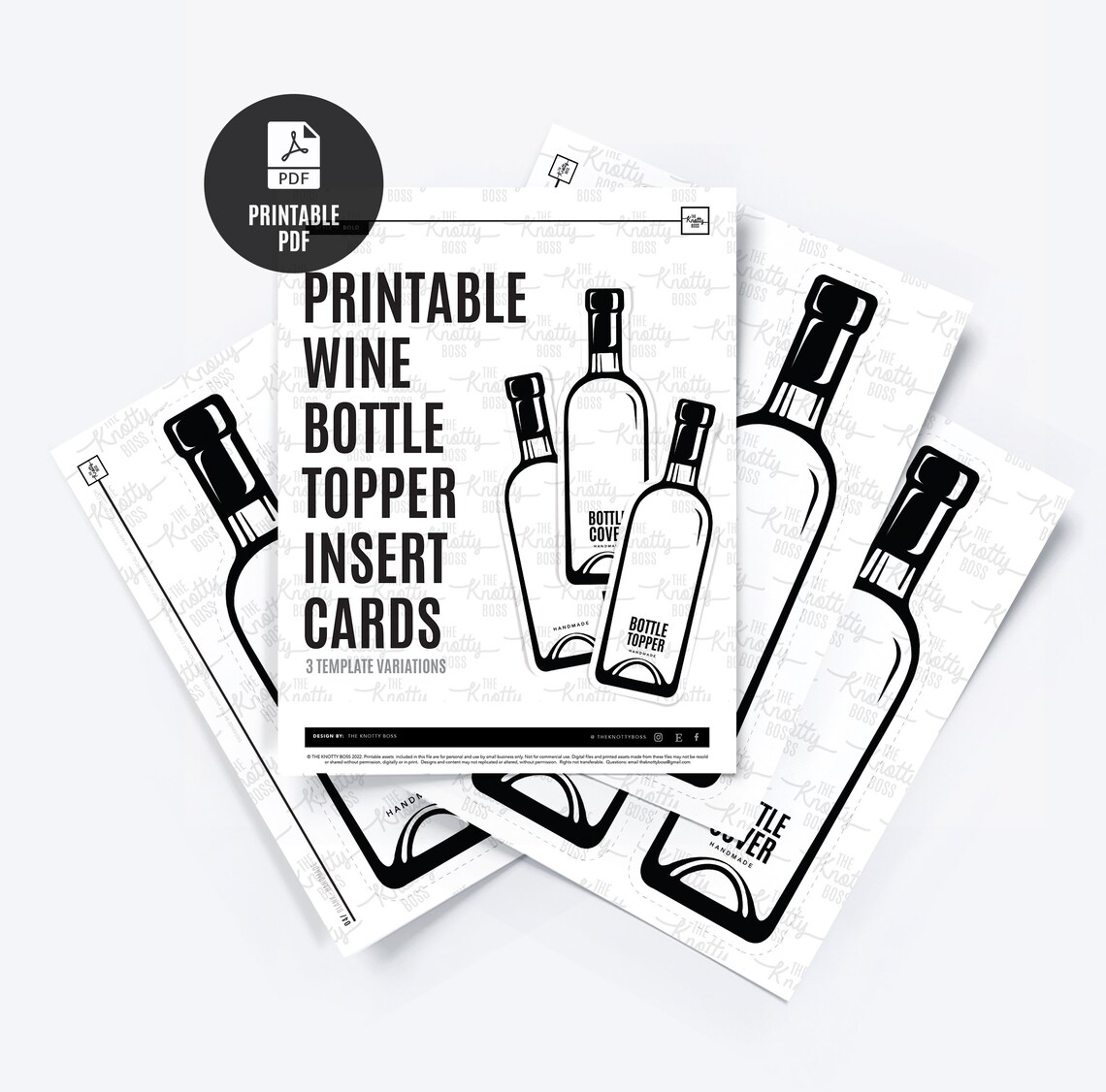 PRINTABLE Bottle Topper Display Inserts Downloadable PDF - Etsy