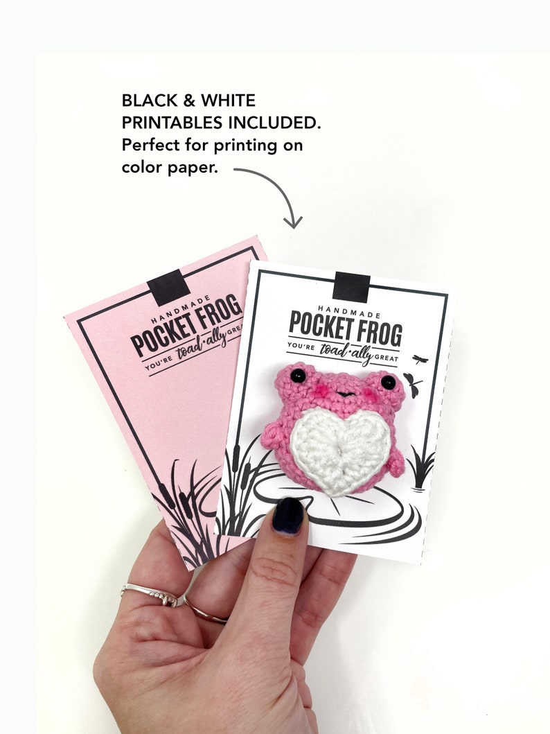 PRINTABLE Pocket Frog Tags - Digital PDF - Amigurumi Backing Dislplay ...