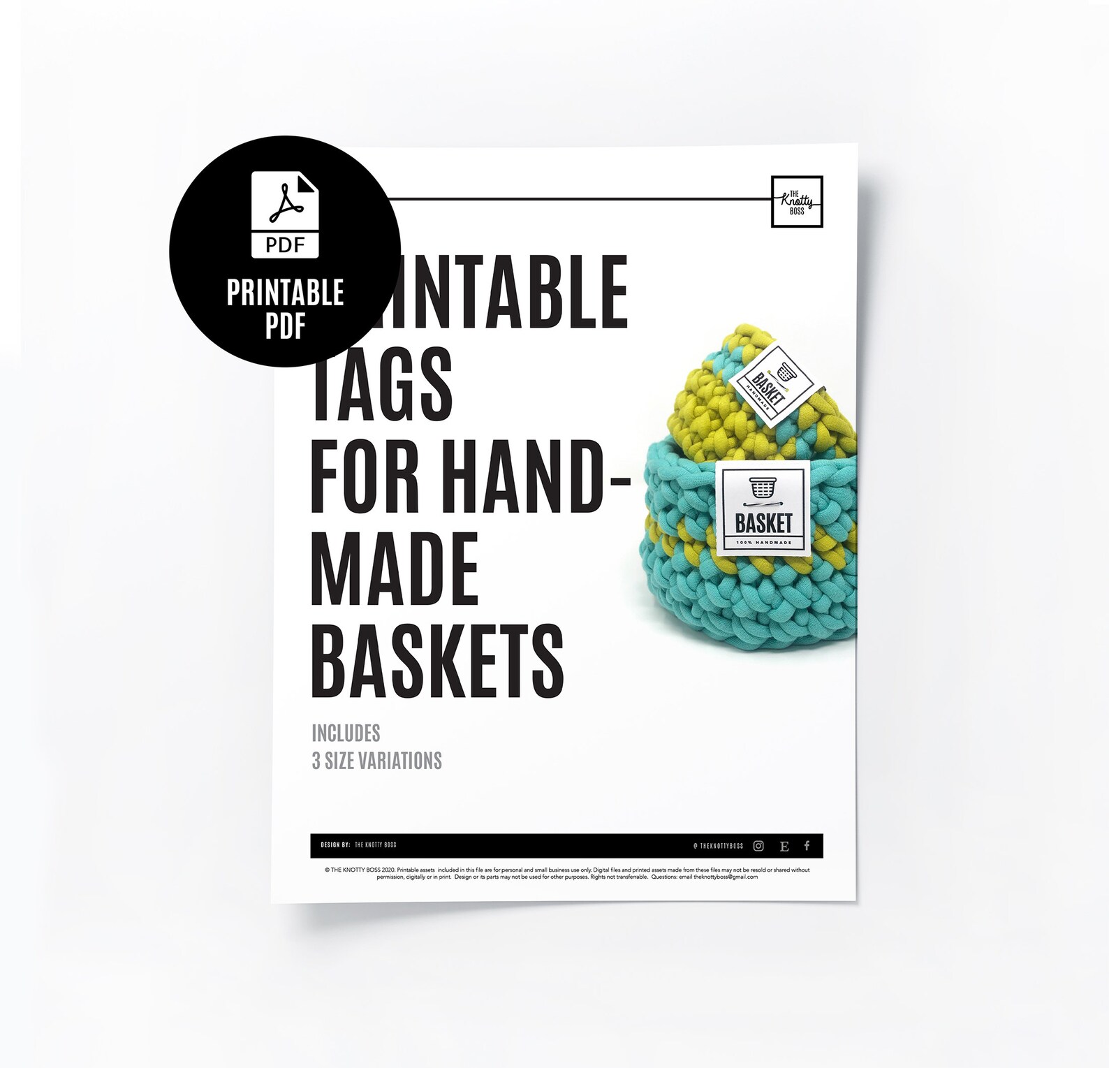 PRINTABLE Basket Tags Downloadable PDF. DIY Fold-over - Etsy