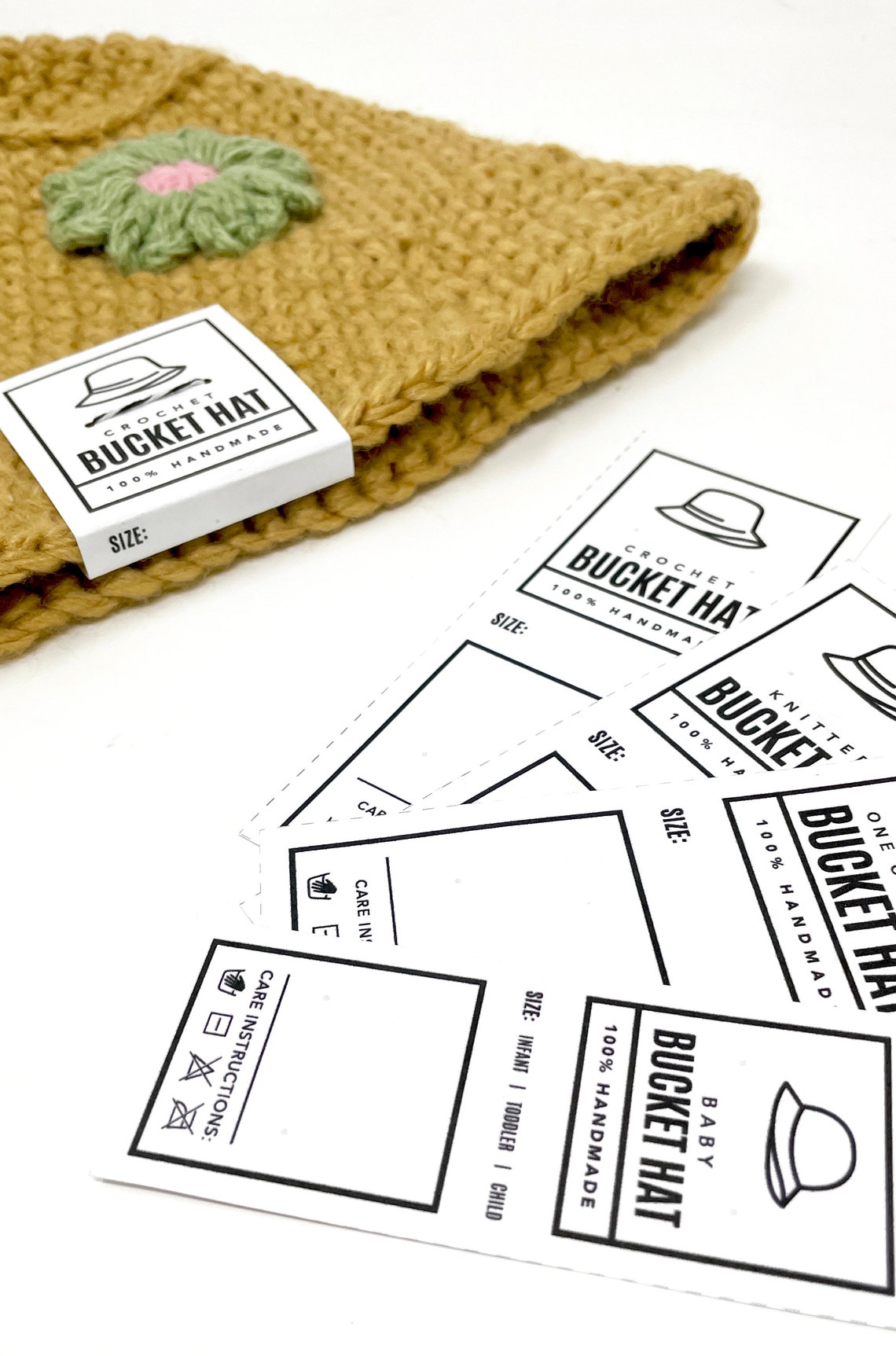 PRINTABLE Bucket Hat & Baby Bucket Hat Tags Digital PDF - Etsy