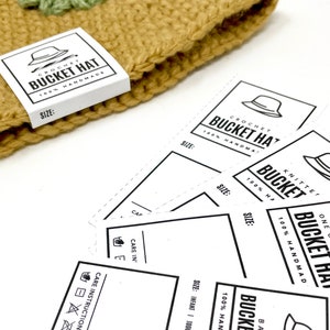 PRINTABLE Bucket Hat & Baby Bucket Hat Tags - Digital PDF - Labels for ...