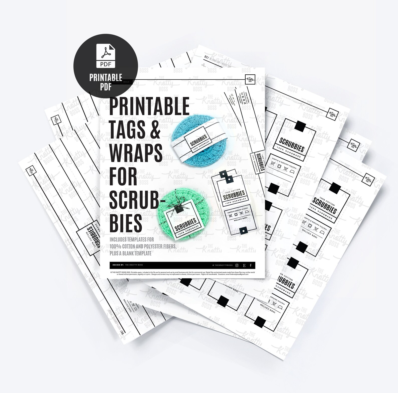 PRINTABLE Scrubbies Tags + Wrap Labels - Digital PDF - Cutout Tags ...
