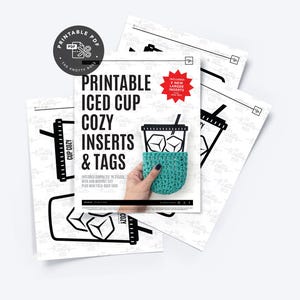 PRINTABLE Ice Cup Cozy Insert - DIGITAL PDF - Cold To-go Coffee Cup ...