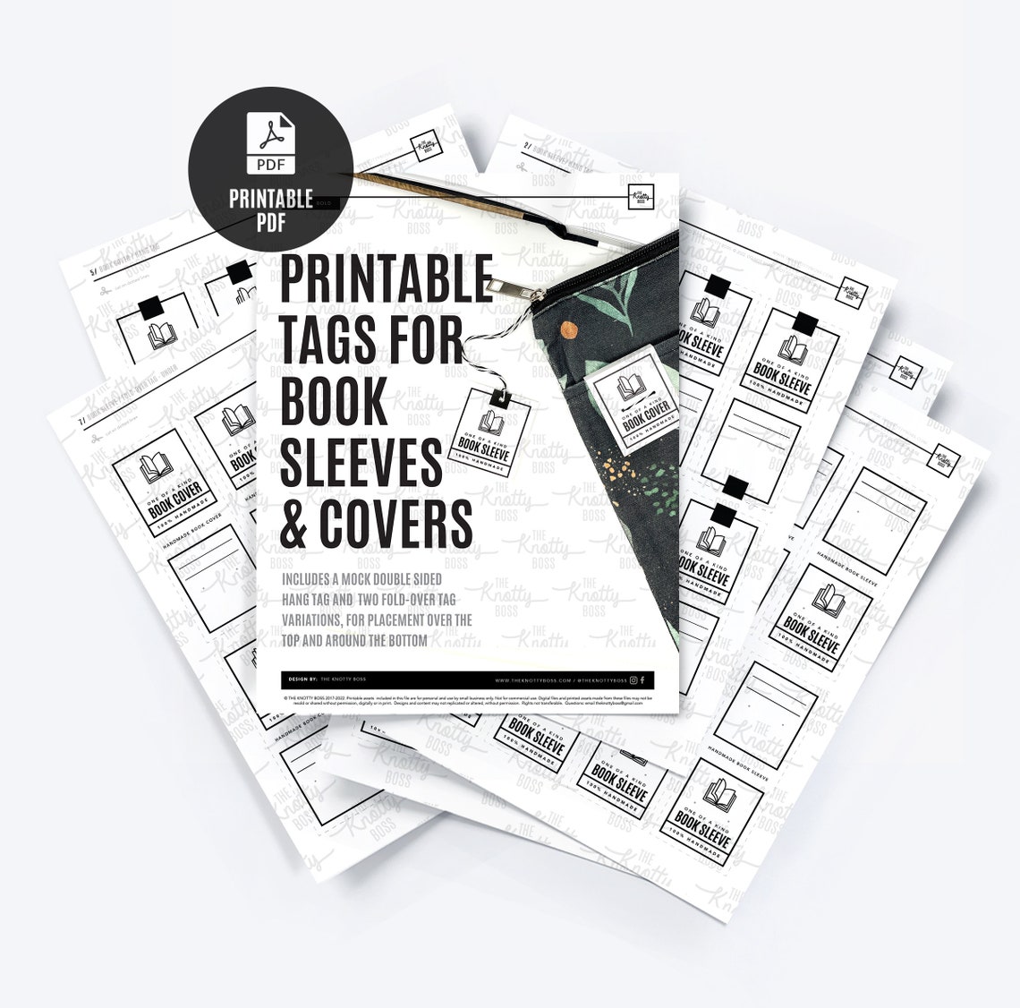 PRINTABLE Book Sleeve Tags - Digital PDF - Fold Over + Hang Tags for ...