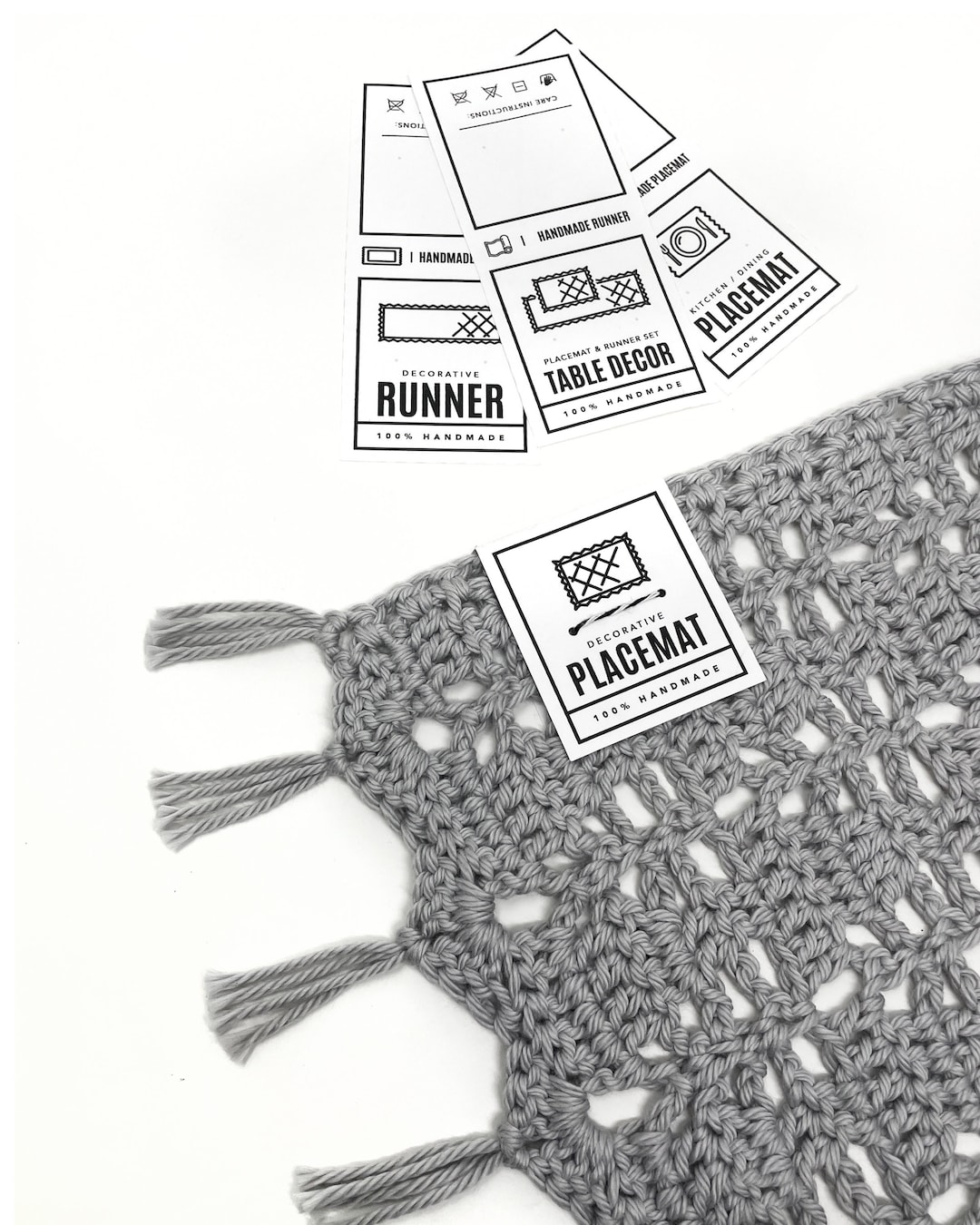 Printable Placemat & Table Runner Tags: Handmade Decor (digital PDF) - Etsy