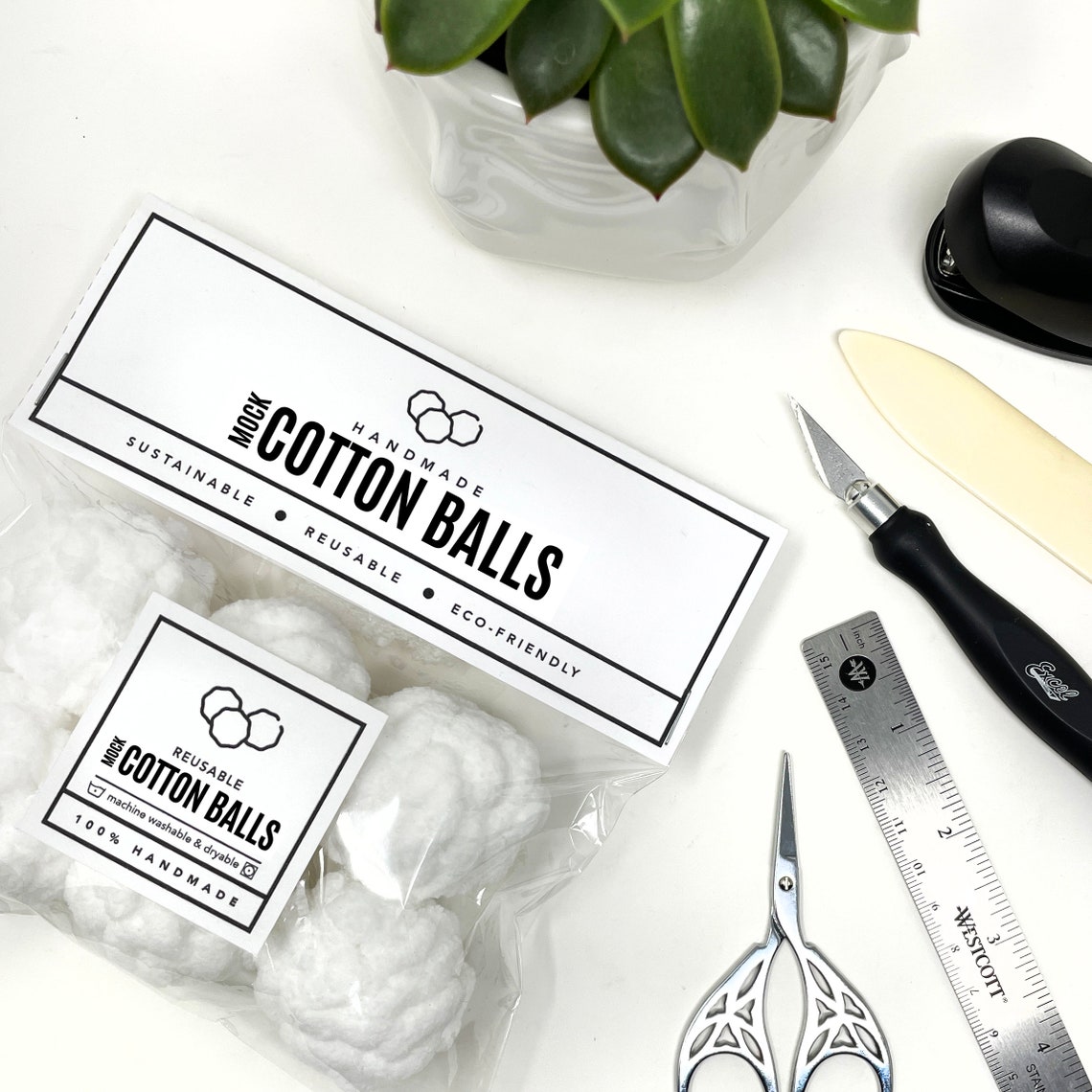 Printable Mock Cotton Ball Tags Digital Pdf Insert Cards Labels
