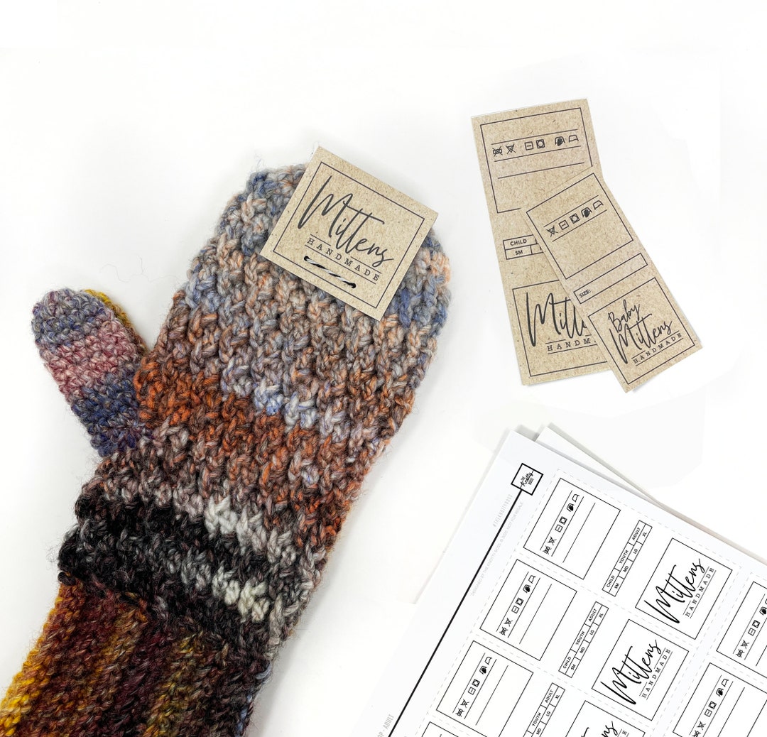 PRINTABLE Mitten + Baby Mitten Tags - Digital PDF - Simple Style ...