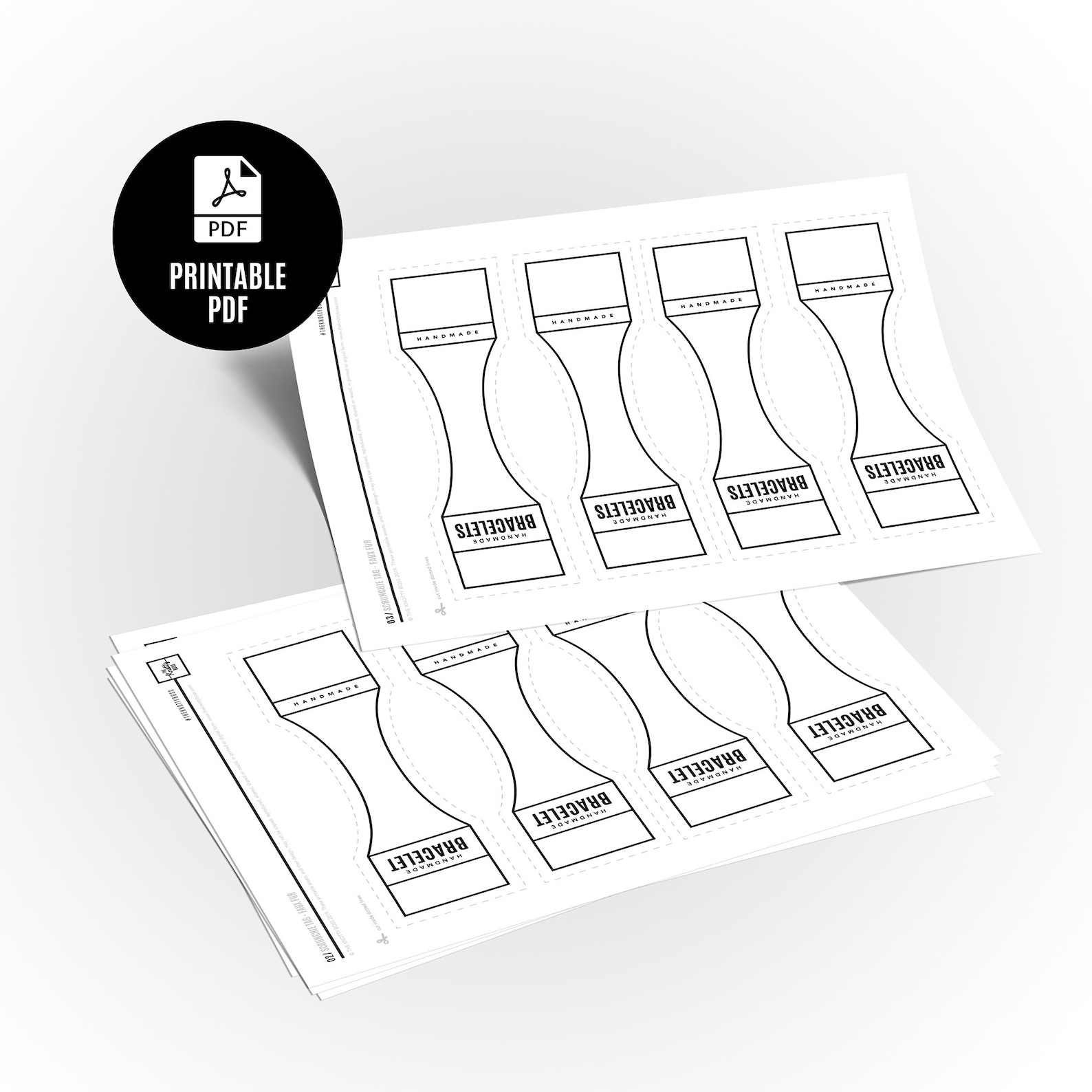 PRINTABLE Bracelet Tags Downloadable PDF Tags for Handmade - Etsy