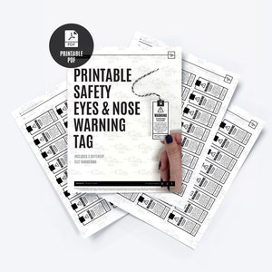 PRINTABLE Safety Eyes Warning Tag - Choking Hazard Label for Plastic ...