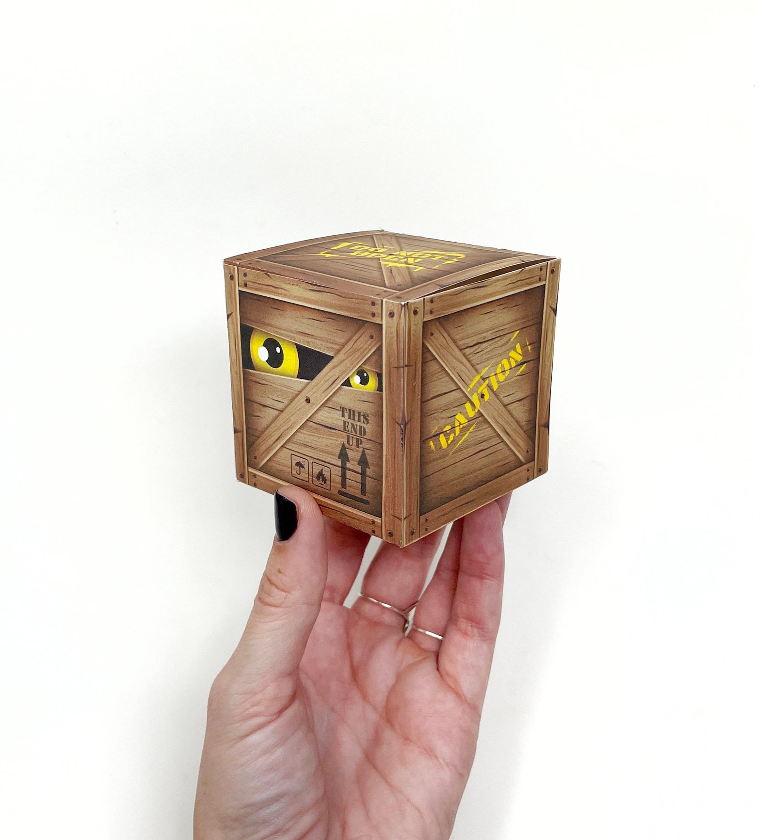 PRINTABLE Monster Crate Mini Gift Box Template PDF PNG Cut - Etsy