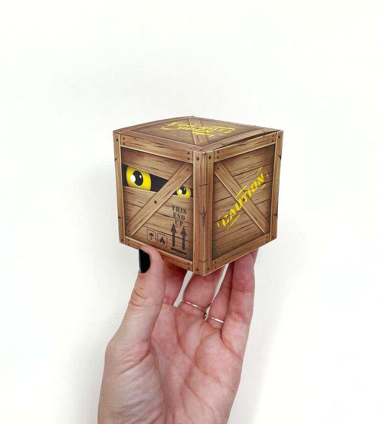 PRINTABLE Monster Crate Mini Gift Box Template PDF PNG Cut - Etsy