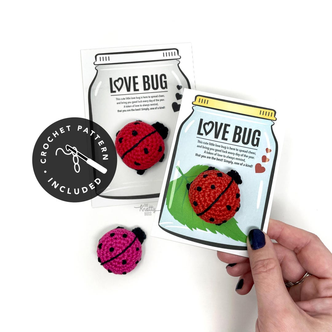 PRINTABLE + PATTERN Love Bug Display Cards + Ladybug Crochet Pattern ...