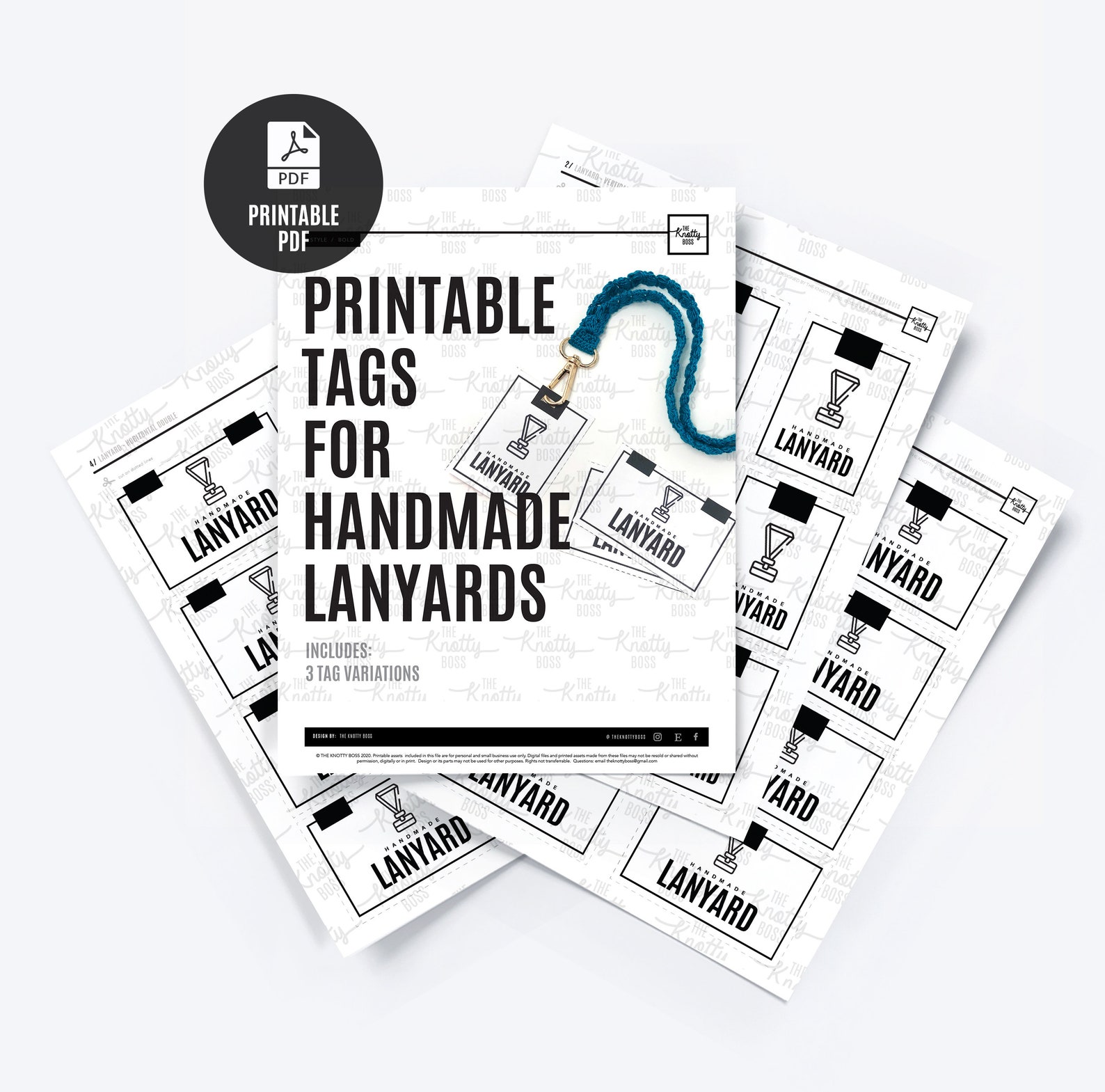 PRINTABLE Lanyard Tags Digital PDF Insert Cards for - Etsy