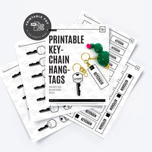 PRINTABLE Keychain Tags - Digital PDF - Cut Out Labels for Handmade ...