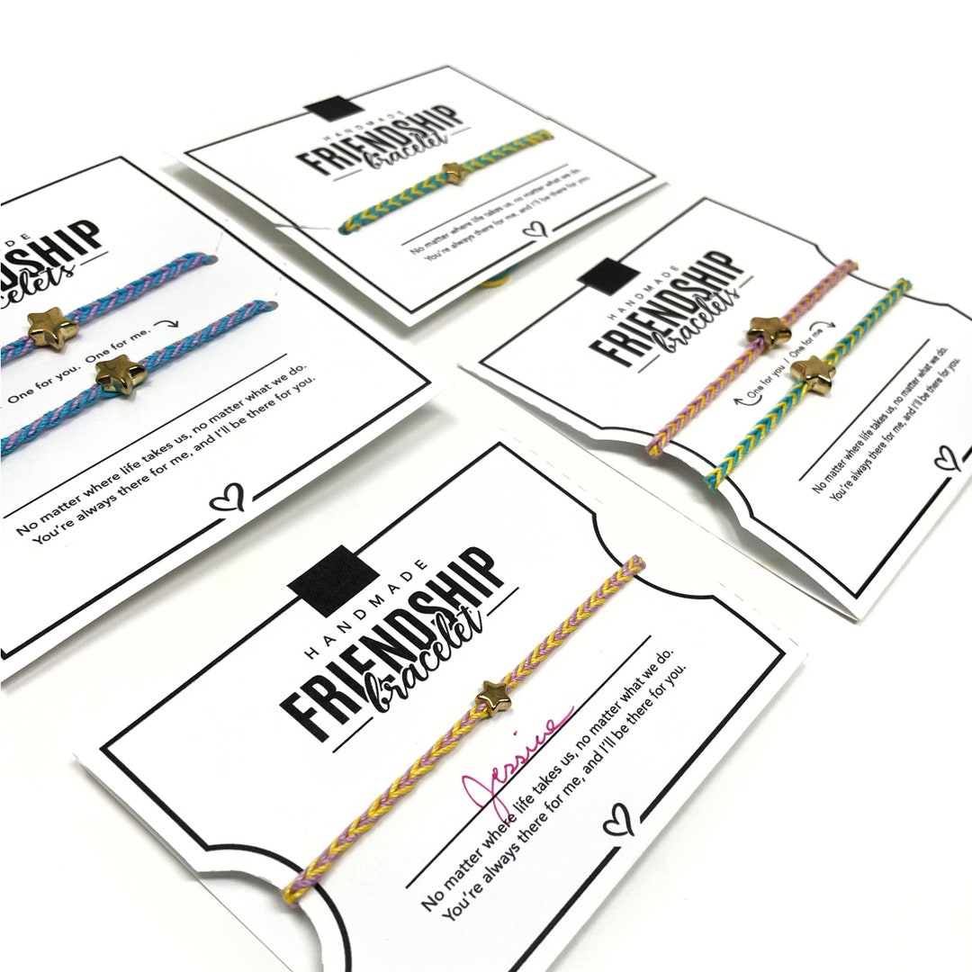 PRINTABLE Friendship Bracelet Cards - Digital PDF - Handmade Bff ...