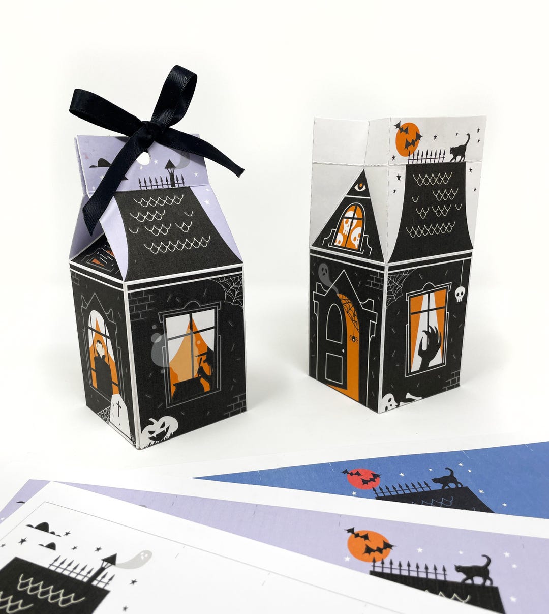 PRINTABLE Halloween Haunted House Gift Box Template (digital PDF + PNG ...
