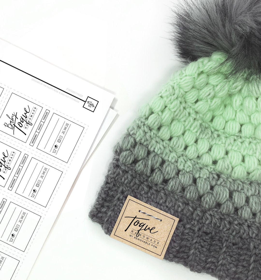 PRINTABLE Toque Tags - Simple Style - Digital PDF - Fold Over Baby ...