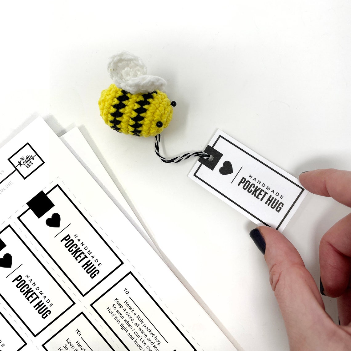 PRINTABLE Pocket Hug Tags Digital PDF DIY Packaging - Etsy