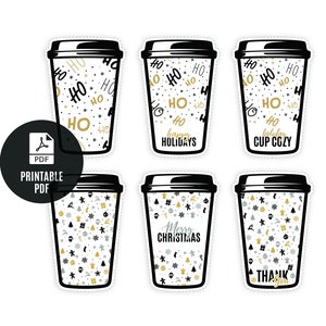 PRINTABLE Christmas Cup Cozy Templates - Downloadable PDF - Holidays ...