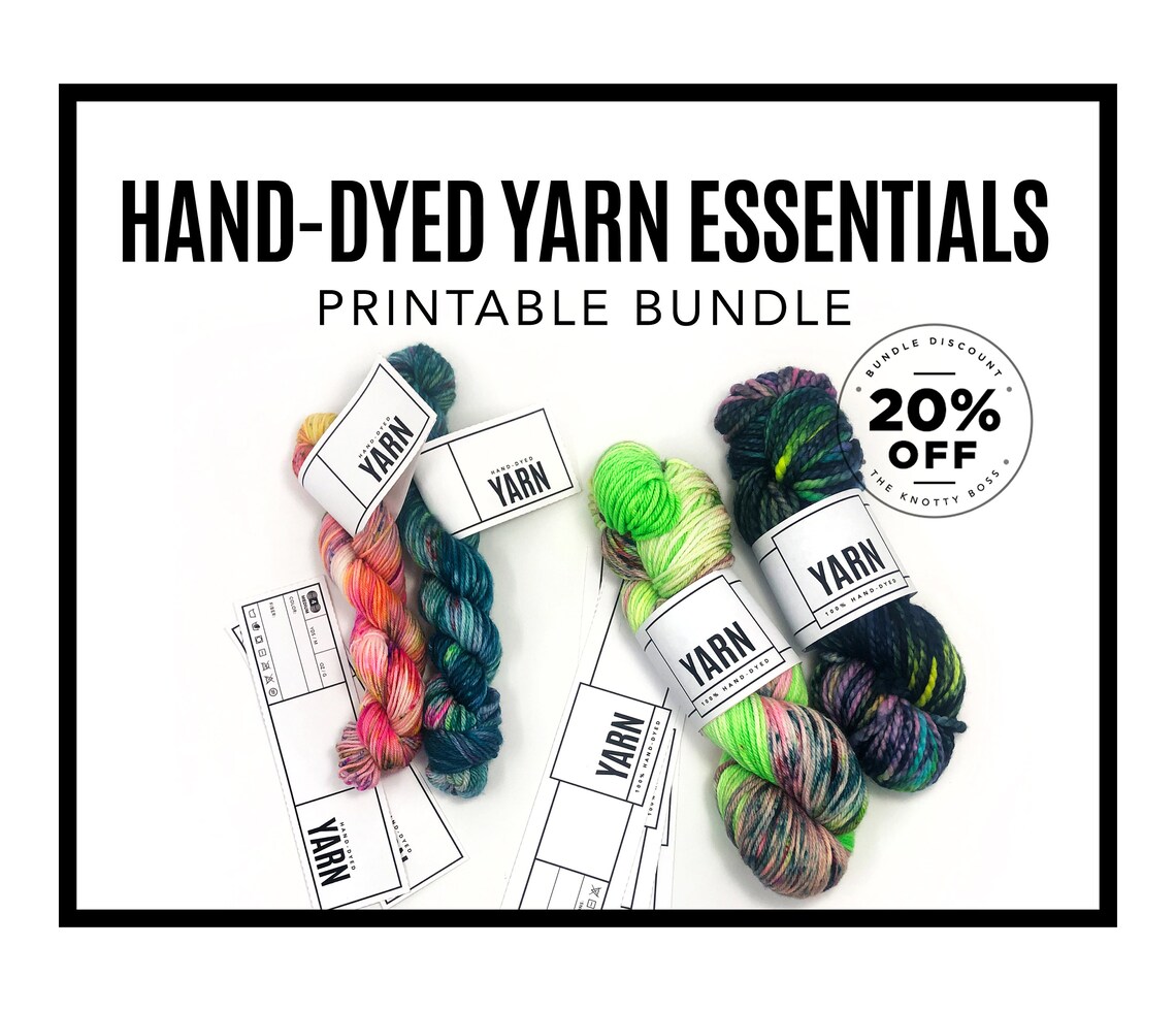 PRINTABLE BUNDLE Yarn Tags & Labels Downloadable PDF. Diy - Etsy