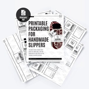 Printable Slipper Tags & Wrap Labels: Crochet Knit Packaging (digital ...
