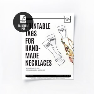PRINTABLE Necklace Tags - Downloadable PDF - Tags for Handmade ...