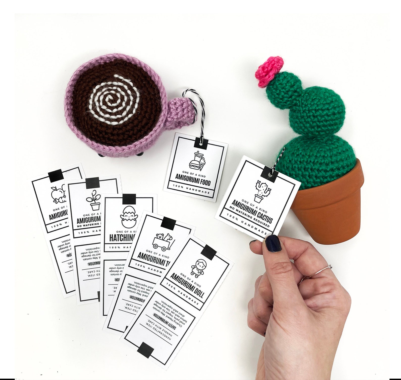 PRINTABLE Amigurumi Tags - Bold Style, Downloadable PDF. Crochet Doll ...