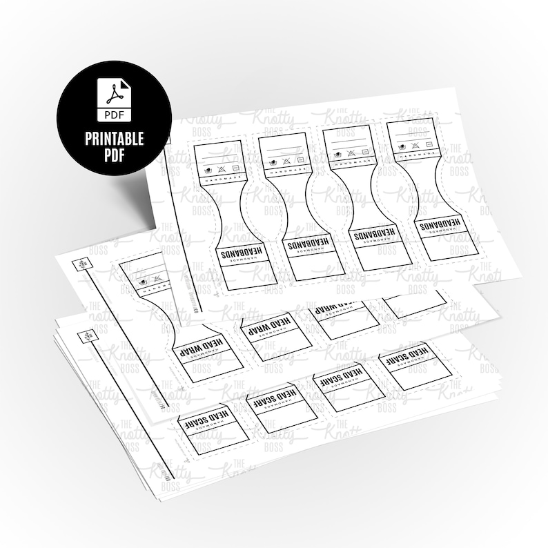 PRINTABLE Headband Hang Tags + Head Scarf and Head Wrap Tag Included ...