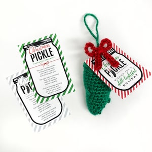 PRINTABLE Christmas Pickle Tags - PDF - Hide the Pickle Cards. Holiday ...