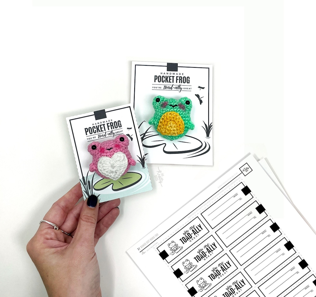 PRINTABLE Pocket Frog Tags - Digital PDF - Amigurumi Backing Dislplay ...