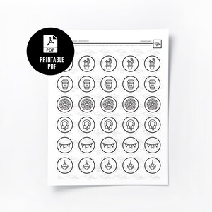 PRINTABLE Sticker Bundle PDF Template - 36 Sticker Designs- Maker Tools ...