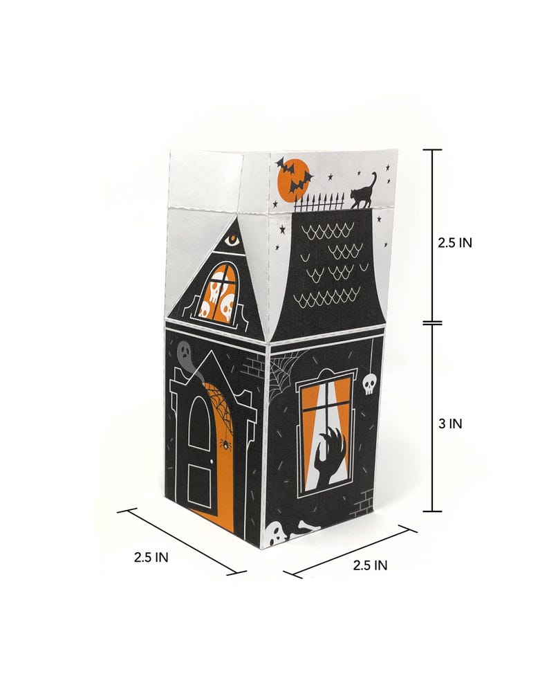 PRINTABLE Halloween Haunted House Gift Box Template (digital PDF + PNG ...