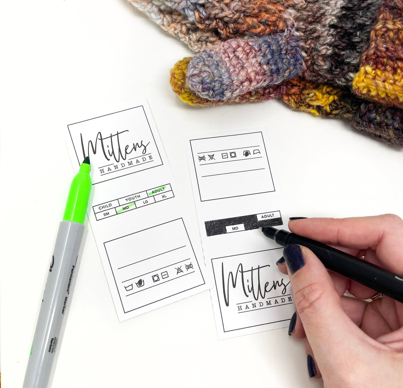 PRINTABLE Mitten Baby Mitten Tags Digital PDF Simple - Etsy