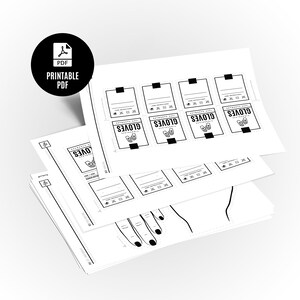 PRINTABLE Fingerless Glove Tag Pack. 2pc + Bonus Hand Template ...