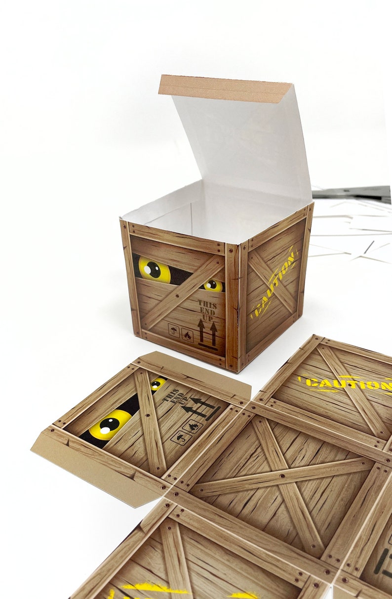 PRINTABLE Monster Crate Mini Gift Box Template PDF PNG Cut - Etsy