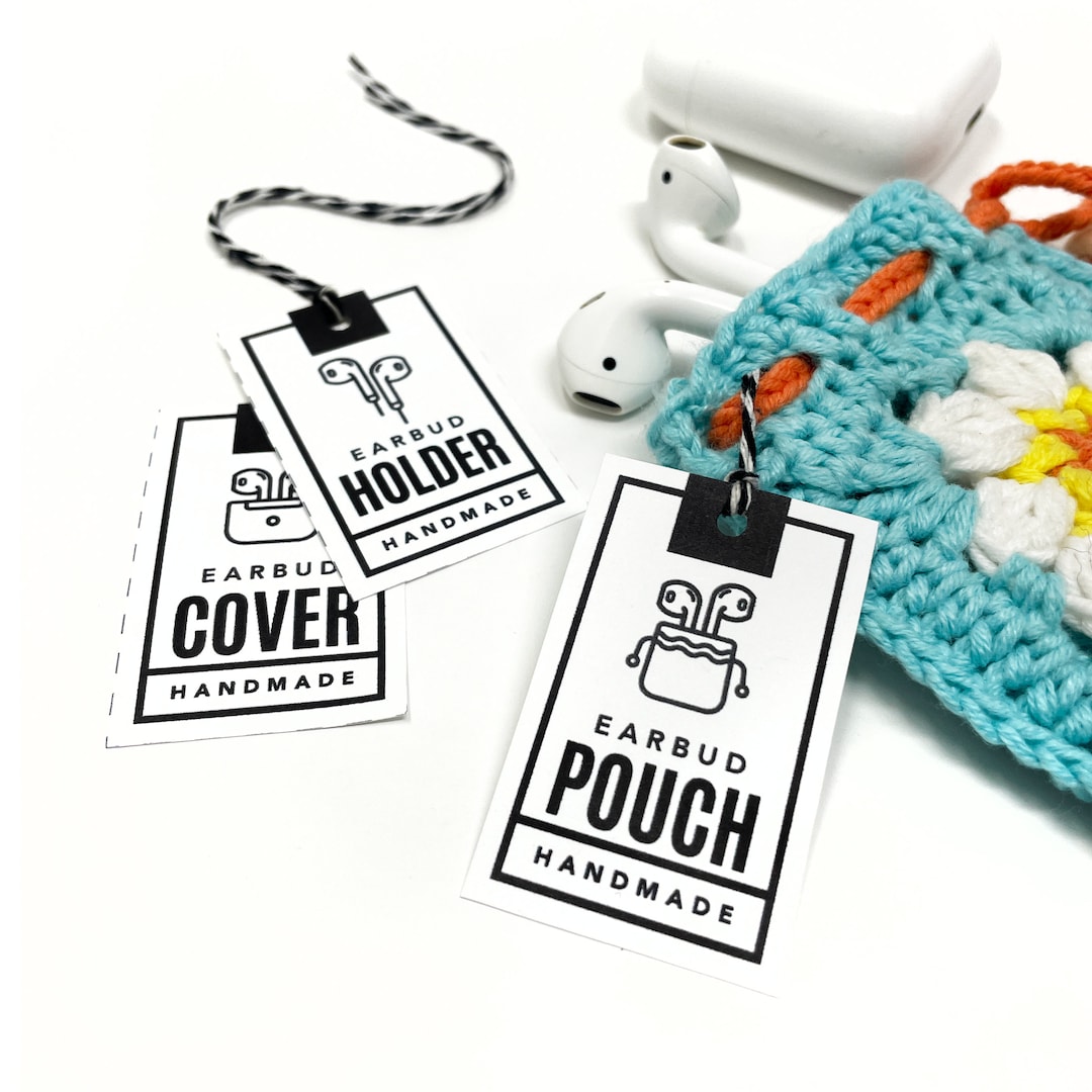 PRINTABLE Earbud Pouch Hang Tags - Digital PDF - Market Labels for ...