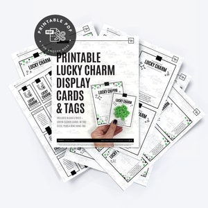 PRINTABLE Lucky Charm Display Cards - Digital PDF - Labels for Handamde ...