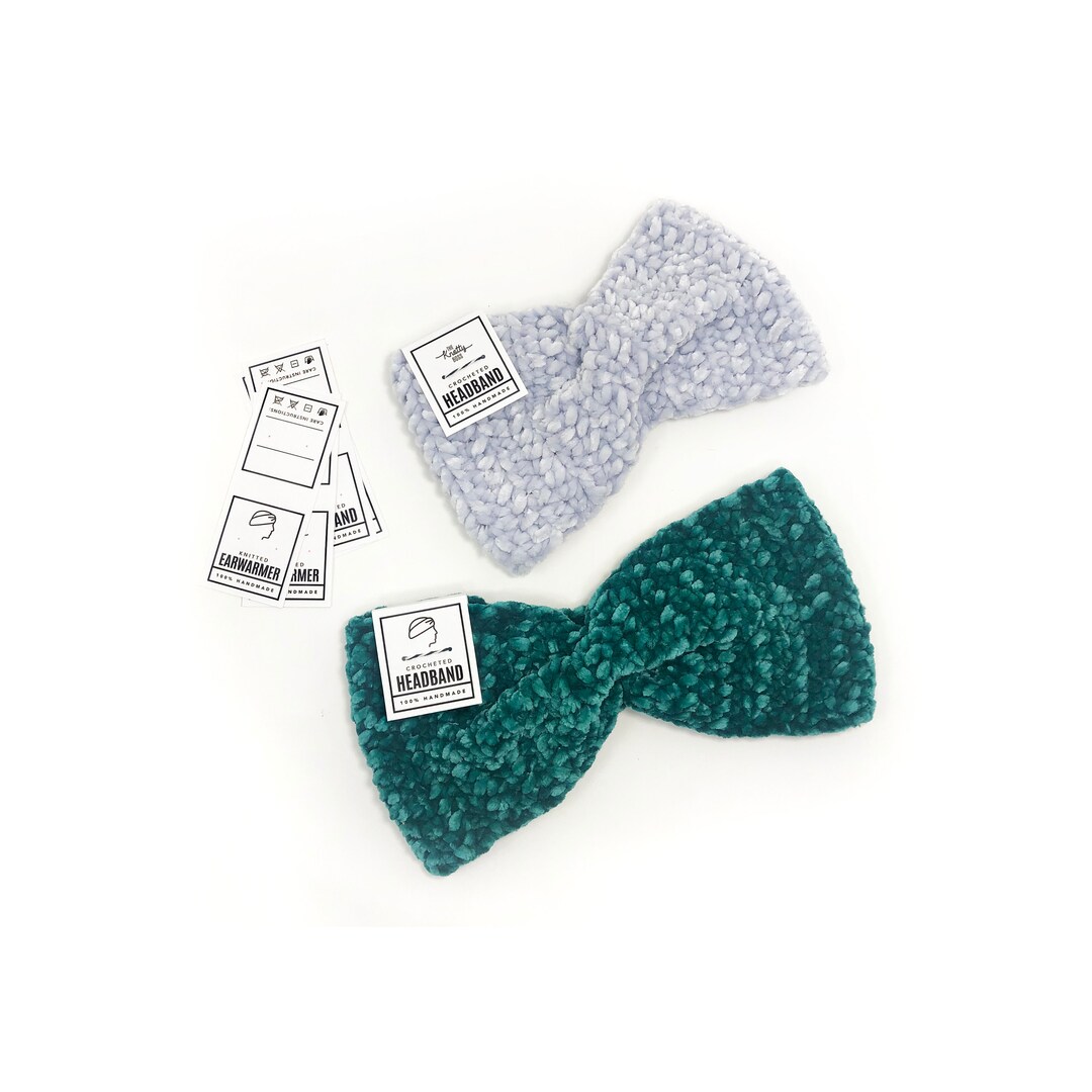 Printable Headband & Earwarmer Tags: DIY Fold-over Labels (PDF Download ...