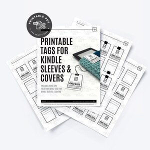 PRINTABLE Kindle Cover Tags - Digital PDF - Labels and Hang Tags for ...