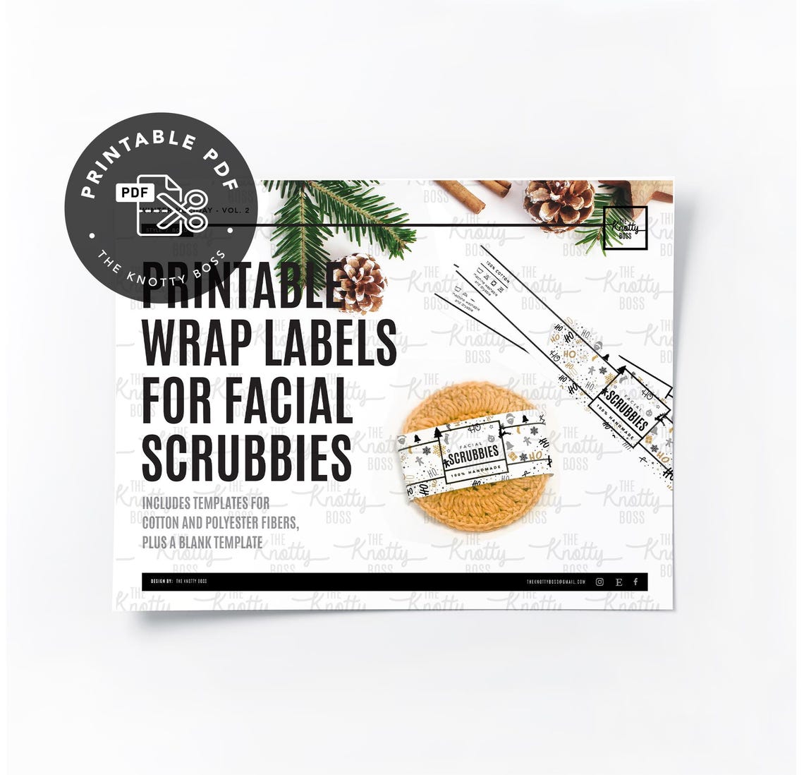 PRINTABLE Holiday Facial Scrubbie Tags - Downloadable PDF - Christmas ...
