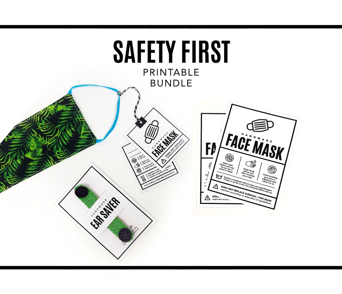 PRINTABLE BUNDLE - Safety First. 2pc - Downloadable Pdfs. DIY Tags for ...